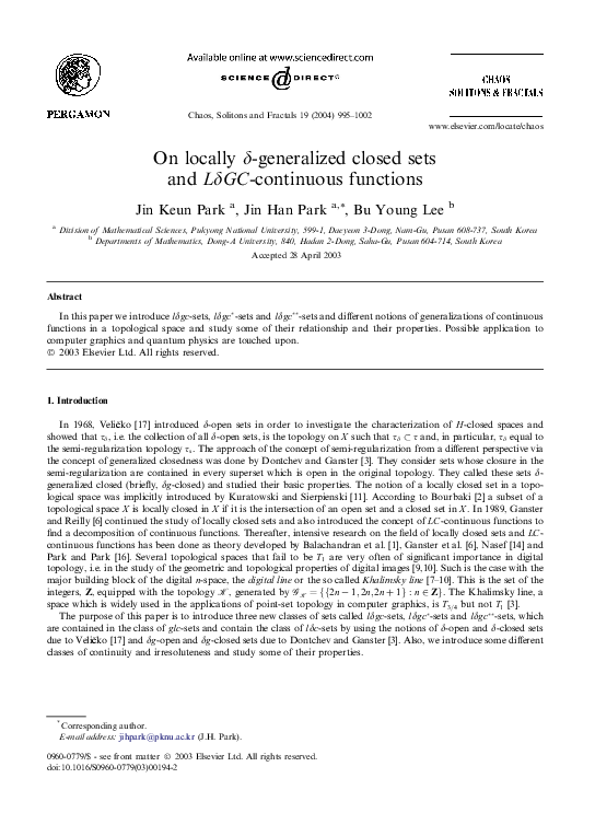 (PDF) On locally delta-generalized closed sets and LdeltaGC-continuous functions