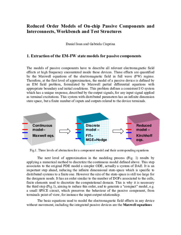 (PDF) Reduced Order Models of On-Chip Passive Components and ...