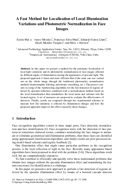 (PDF) A Fast Method for Localization of Local Illumination Variations and Photometric ...