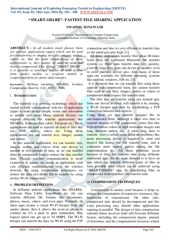 (PDF) “SMART-SHARE”- FASTEST FILE SHARING APPLICATION
