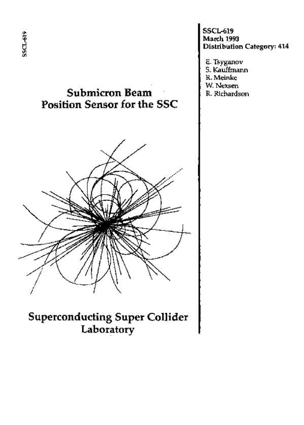 (PDF) Submicron beam position sensor for the SSC
