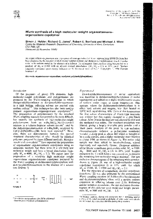 (PDF) Wurtz synthesis of a high-molecular-weight organostannane ...