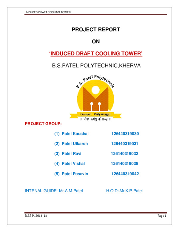 (PDF) Induced Draft Cooling Tower