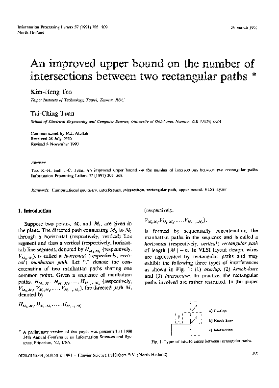 (PDF) An Improved Upper Bound on the Number of Intersections Between Two Rectangular Paths