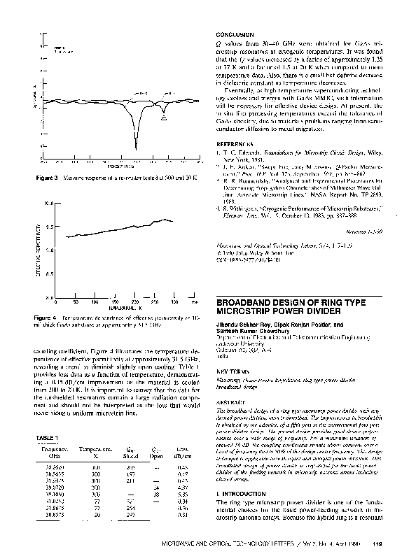 (PDF) Broadband design of ring type microstrip power divider