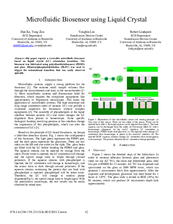 (PDF) Microfluidic biosensor using liquid crystal
