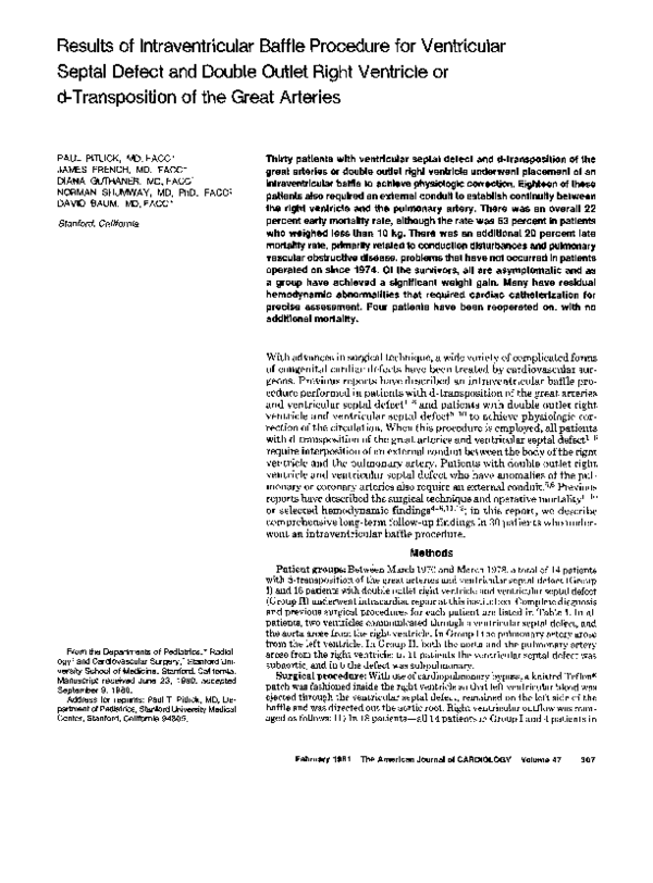 (PDF) Results of intraventricular baffle procedure for ventricular ...