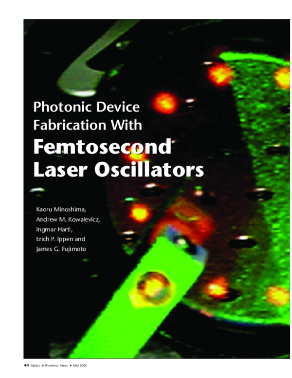 (PDF) Photonic Device Fabrication With Femtosecond Laser Oscillators