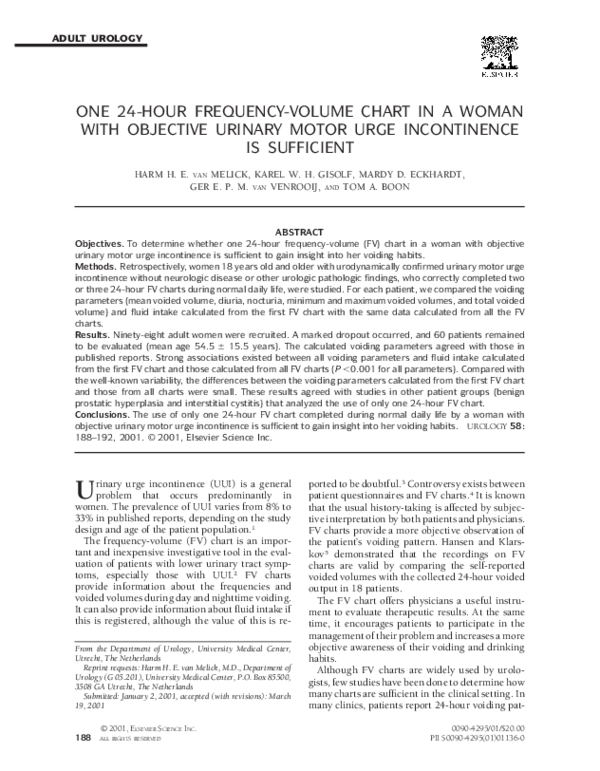 (PDF) One 24-hour frequency-volume chart in a woman with objective ...