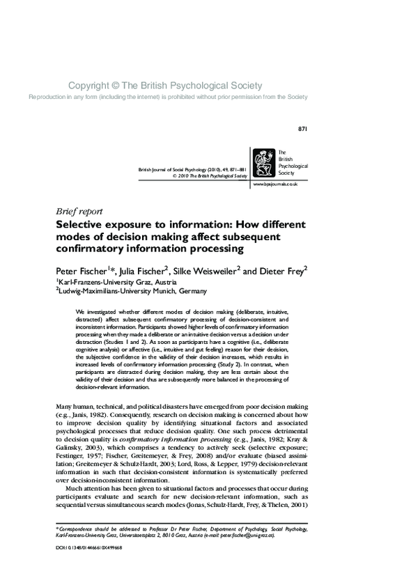 (PDF) Selective exposure to information: How different modes of ...