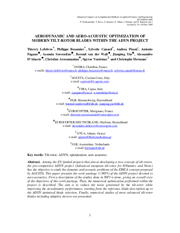 (PDF) Aerodynamic and Aeroacoustic Optimization of Rotorcraft Airfoils via a Parallel Genetic ...