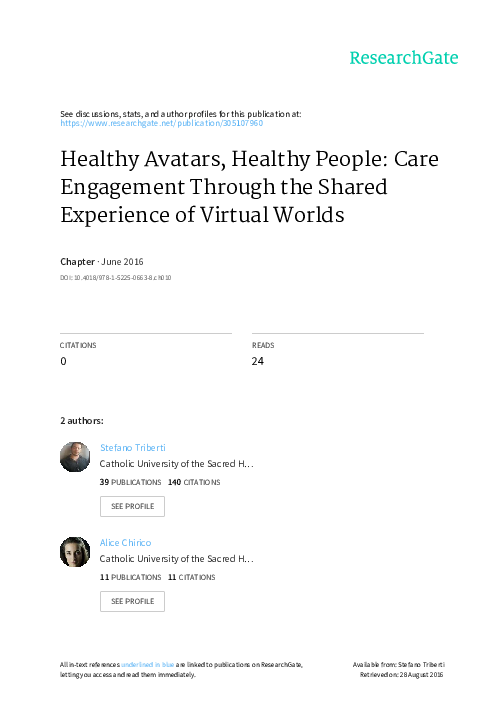 (PDF) Healthy Avatars, Healthy People: Care Engagement Through the ...