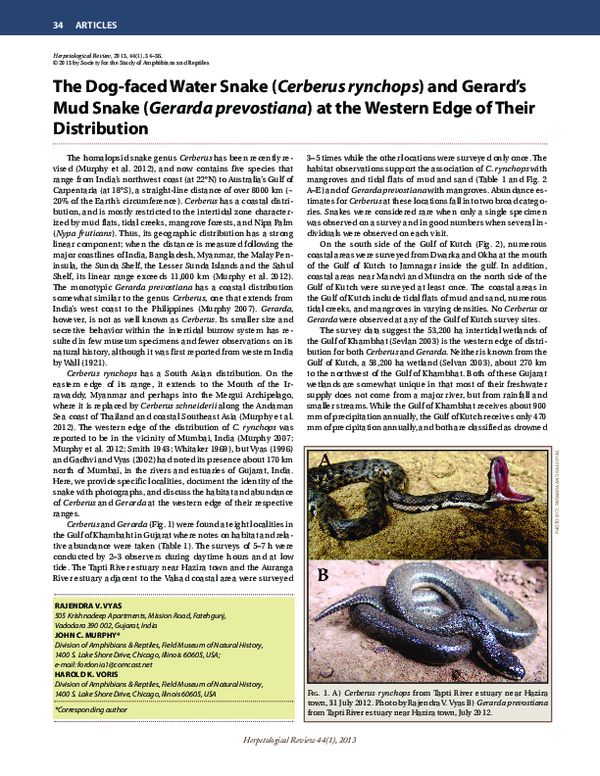 (PDF) The Dog-faced Water Snake (Cerberus rynchops) and Gerard’s Mud ...