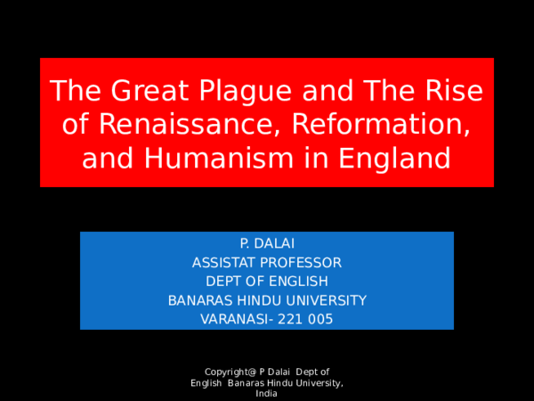 (PPT) The Great Plague and Rise of English Renaissance Reformation and ...