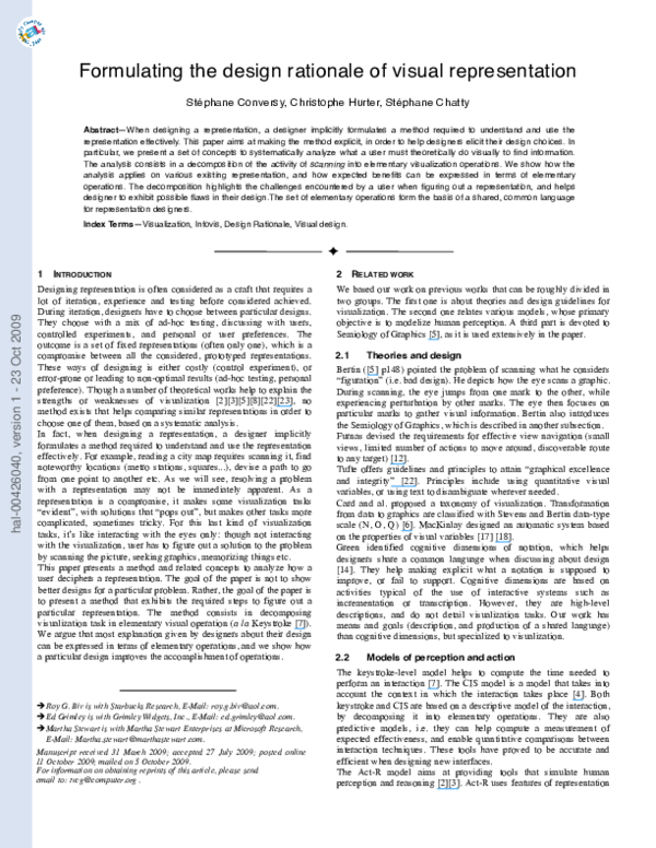 (PDF) Formulating the design rationale of visual representation