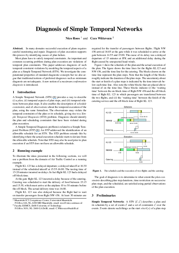 (PDF) Diagnosis of simple temporal networks