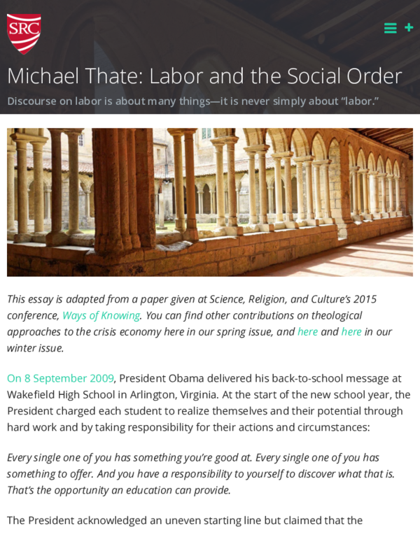 (PDF) Labor and the Social Order