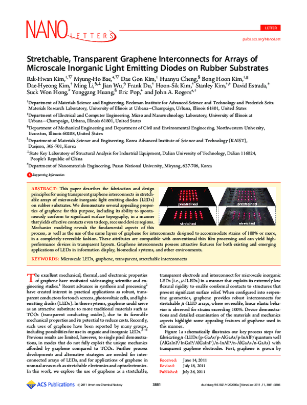 (PDF) Stretchable, Transparent Graphene Interconnects for Arrays of ...