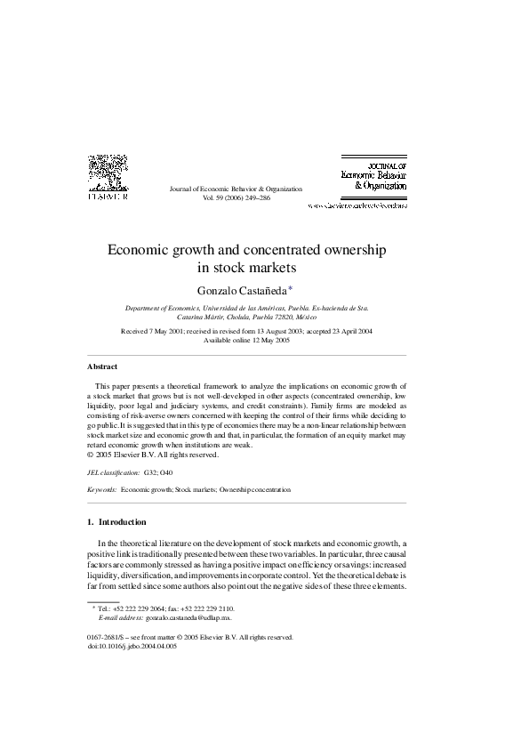 (PDF) Economic growth and concentrated ownership in stock markets