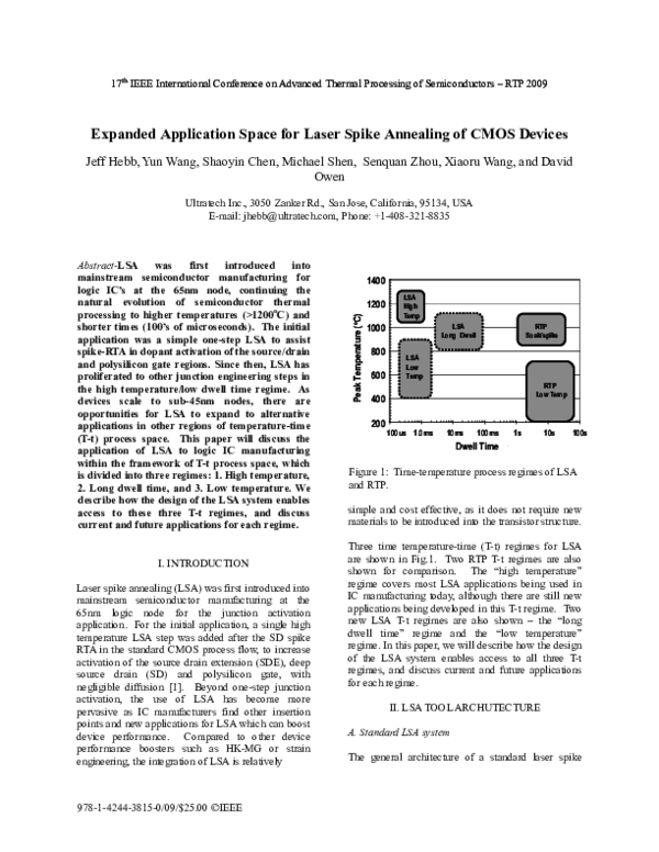 (PDF) Expanded application space for laser spike annealing of CMOS devices