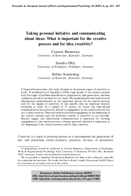 (PDF) Taking personal initiative and communicating about ideas: What is ...