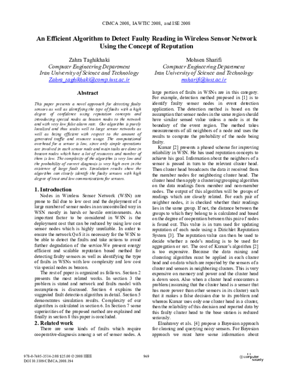 (PDF) An Efficient Algorithm to Detect Faulty Reading in Wireless Sensor Network Using the ...