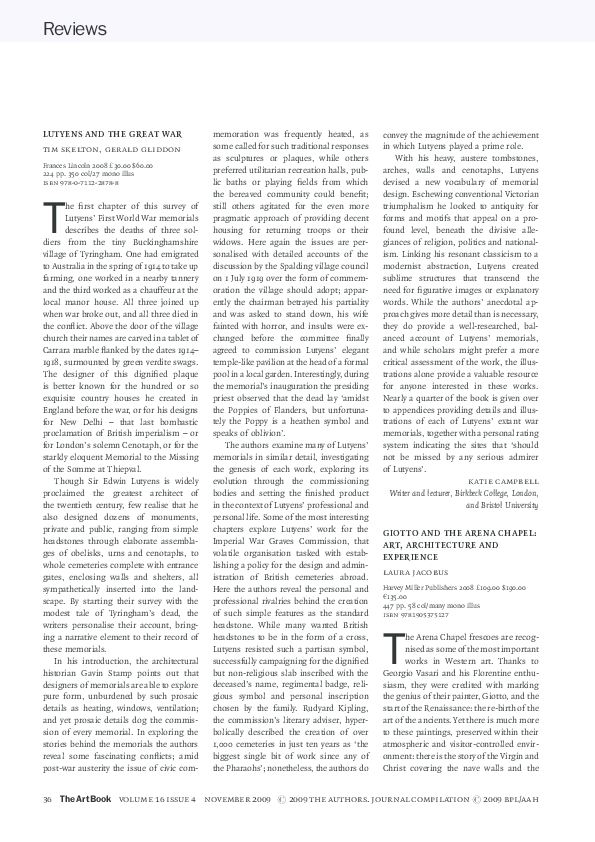 (PDF) GIOTTO AND THE ARENA CHAPEL: ART, ARCHITECTURE AND EXPERIENCE BY ...