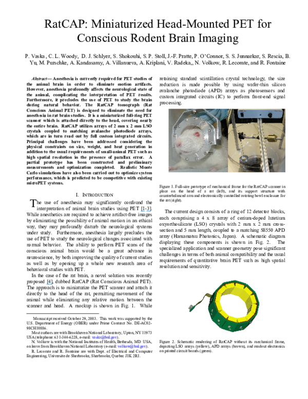 (PDF) RatCAP: miniaturized head-mounted PET for conscious rodent brain ...