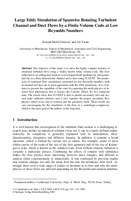 (PDF) Large-eddy simulation of turbulent heat convection in a spanwise ...