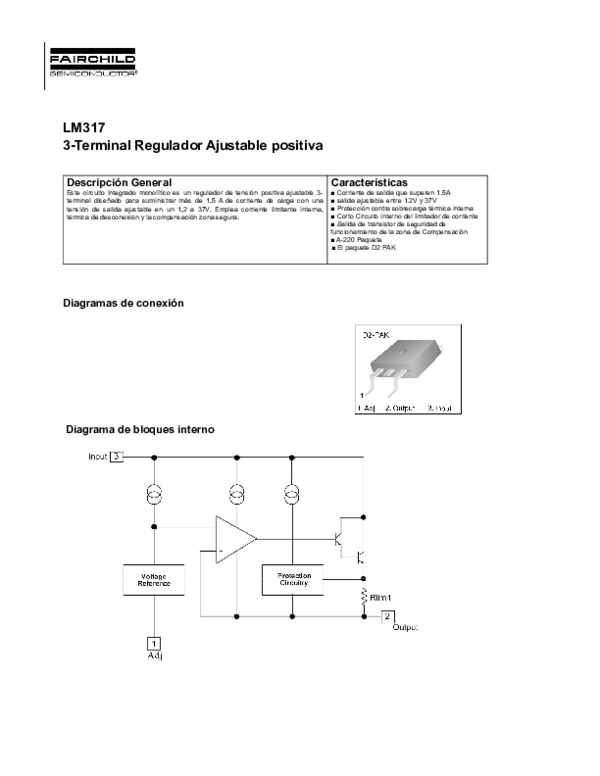 (DOC) LM317 3-Terminal Regulador Ajustable positiva en español | Ethan Lamar - Academia.edu