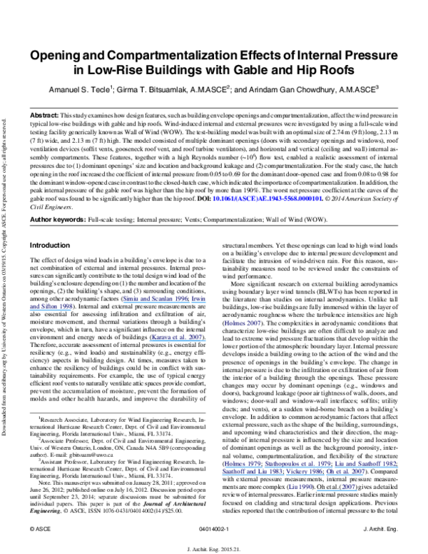 (PDF) Opening and Compartmentalization Effects of Internal Pressure in ...
