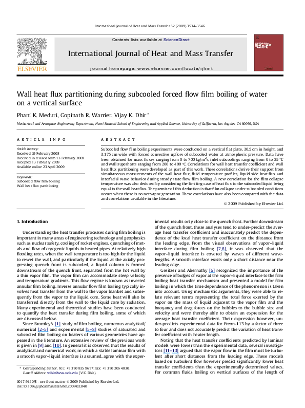 (PDF) Wall Heat Flux Partitioning During Subcooled Flow Boiling: Part 1—Model Development
