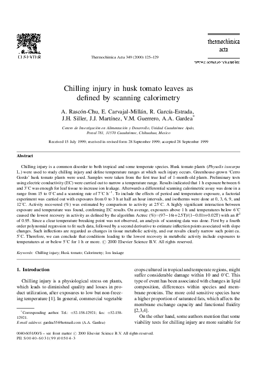 (PDF) Chilling injury in husk tomato leaves as defined by scanning ...