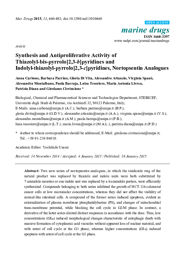 (PDF) Synthesis and antiproliferative activity of two new tiazofurin ...