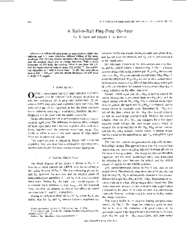 (PDF) A rail-to-rail ping-pong op-amp