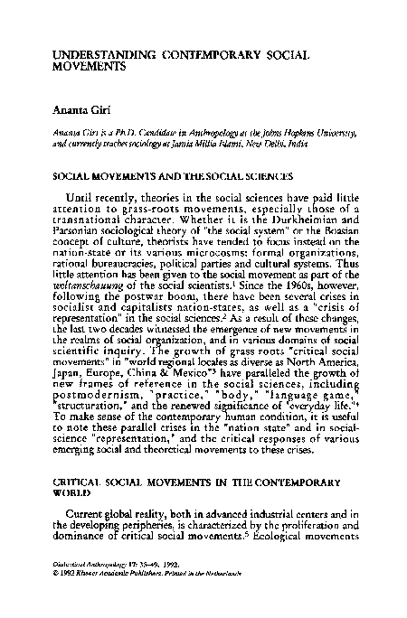 (PDF) Understanding contemporary social movements