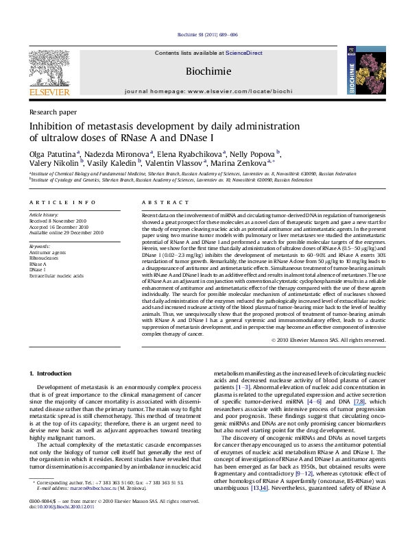 (PDF) Inhibition of metastasis development by daily administration of ...