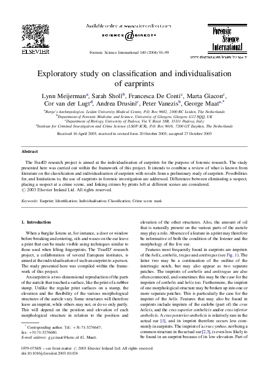 (PDF) Exploratory study on classification and individualisation of ...