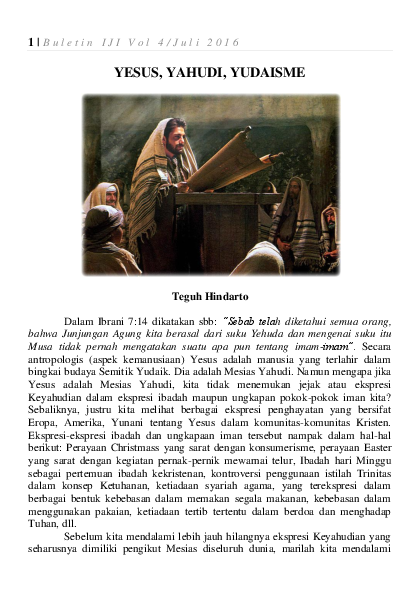 YESUS, YAHUDI, YUDAISME