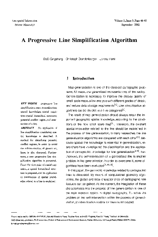 Pdf A Progressive Line Simplification Algorithm