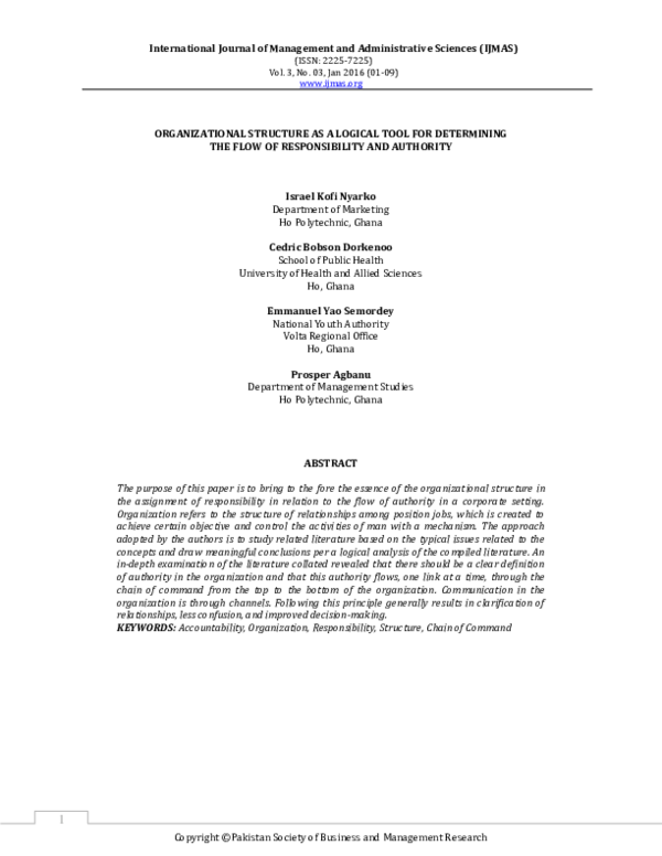 (PDF) ORGANIZATIONAL STRUCTURE AS A LOGICAL TOOL FOR DETERMINING THE ...