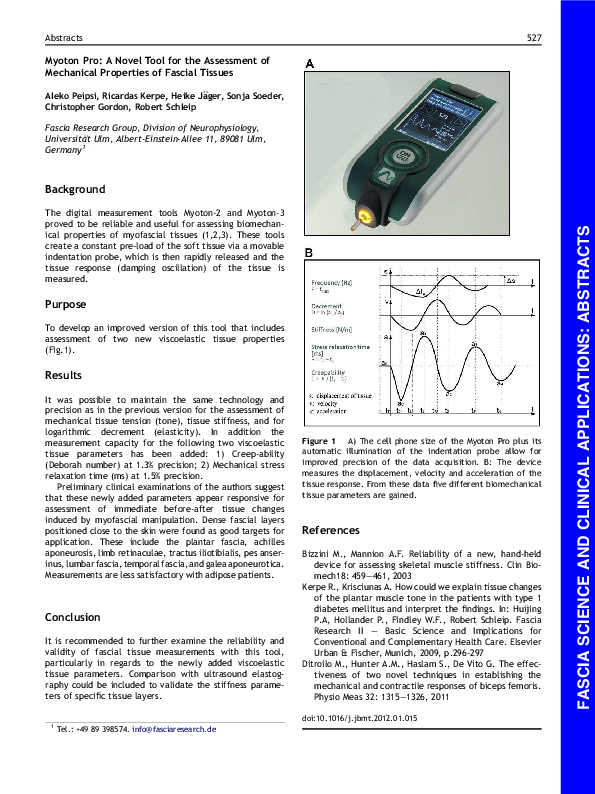 (PDF) Myoton Pro: A Novel Tool for the Assessment of Mechanical ...