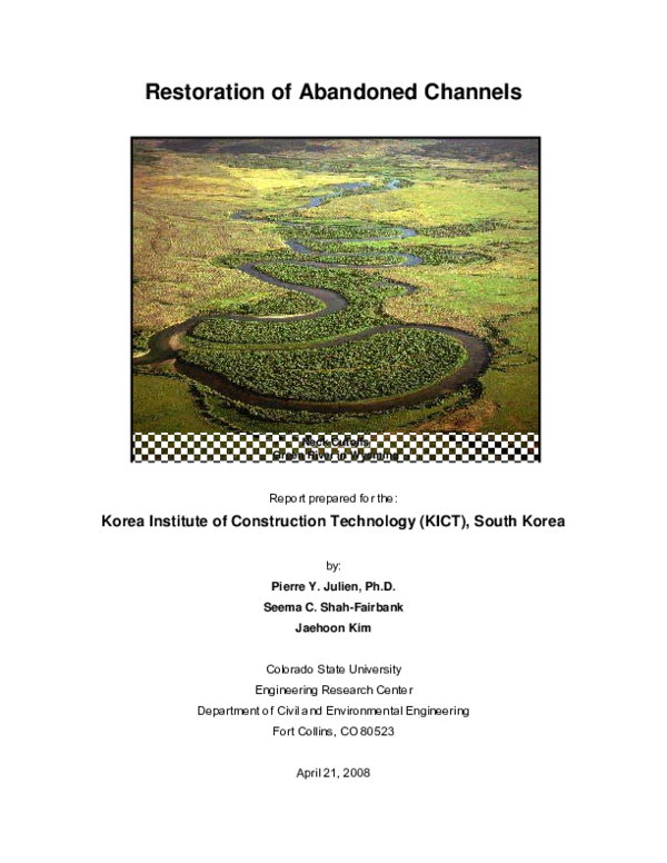(PDF) Restoration of Abandoned Channels