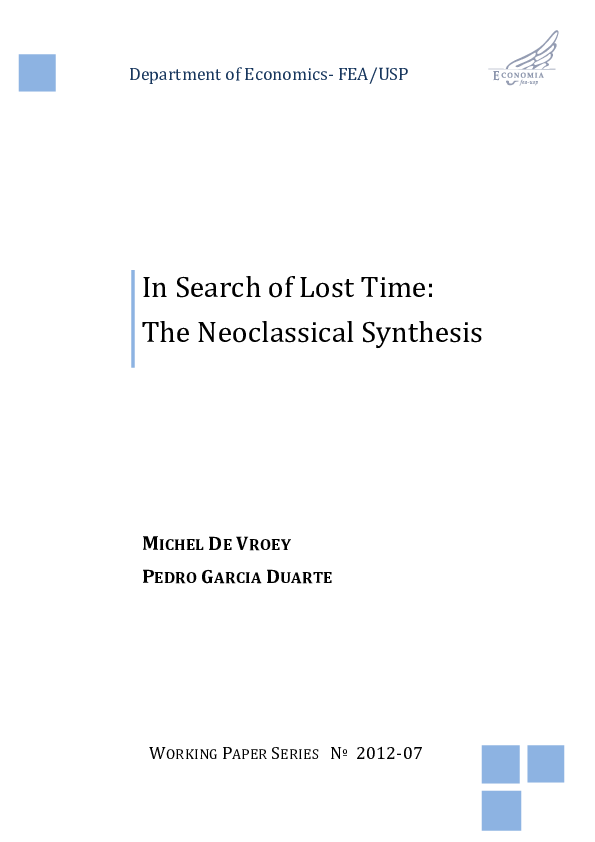 (PDF) In Search of Lost Time: The Neoclassical Synthesis