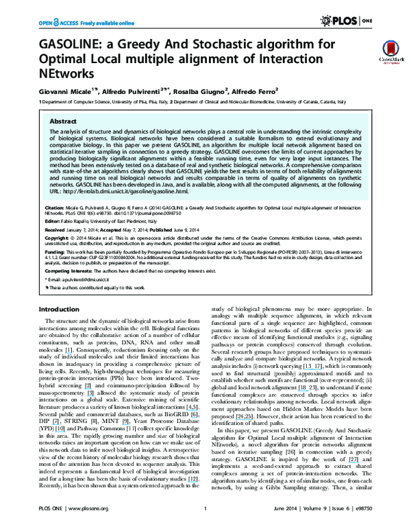 Pdf Gasoline A Greedy And Stochastic Algorithm For Optimal Local Multiple Alignment Of