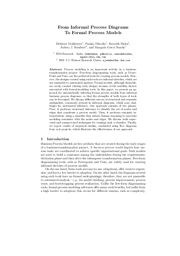 (PDF) From Informal Process Diagrams to Formal Process Models