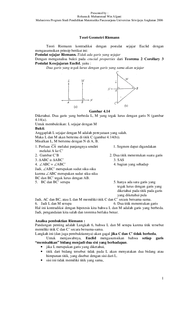 (PDF) Geometri Riemann