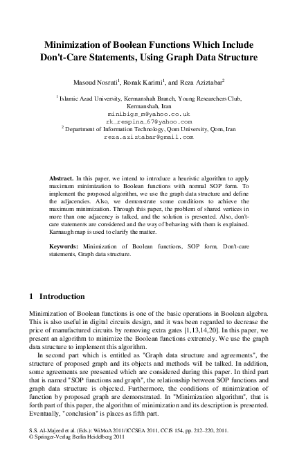 Minimization of Boolean Functions Which Include Don’t-Care Statements ...