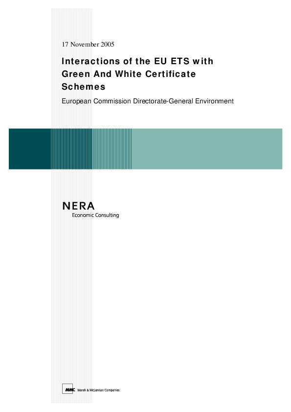 (PDF) Interactions of the EU ETS with Green And White Certificate ...