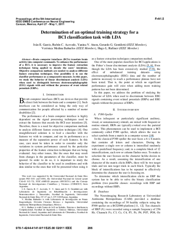 (PDF) Determination of an optimal training strategy for a BCI ...